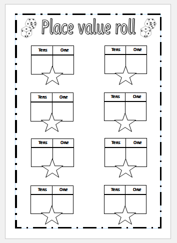 Place value roll | Teaching Resources