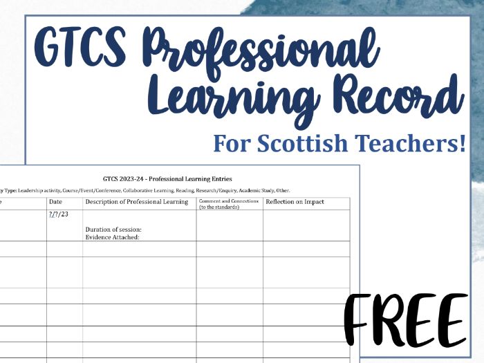 GTCS Professional Learning (PL) Record Sheet (Editable) | Teaching Resources