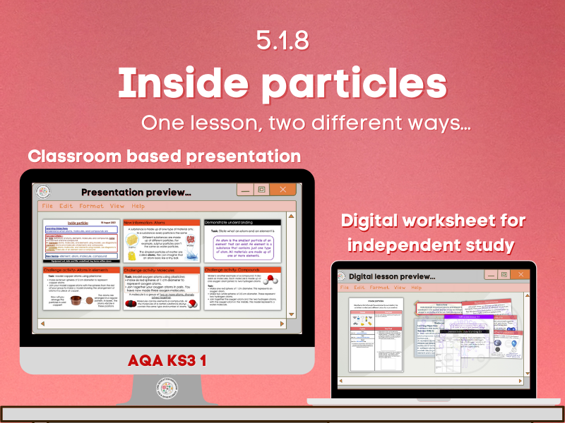 5.1.8 Inside particles: Lesson bundle (AQA KS3 1) | Teaching Resources
