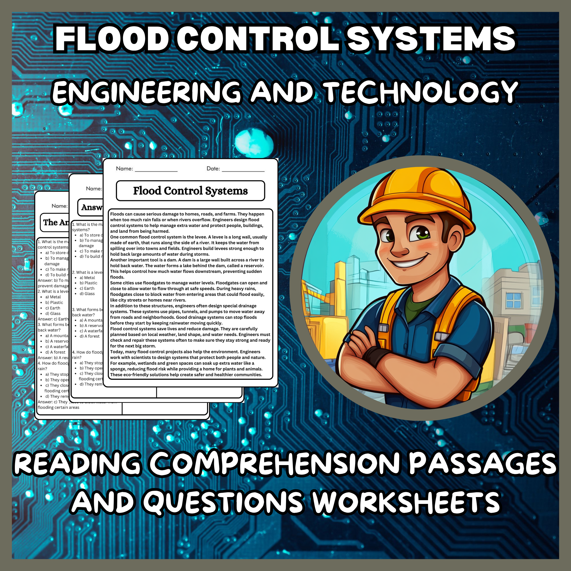 Flood Control Systems Reading Comprehension Passages & Questions ...