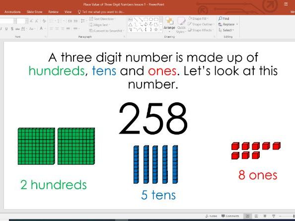 Place Value Of 3 Digit Numbers Lesson Teaching Resources