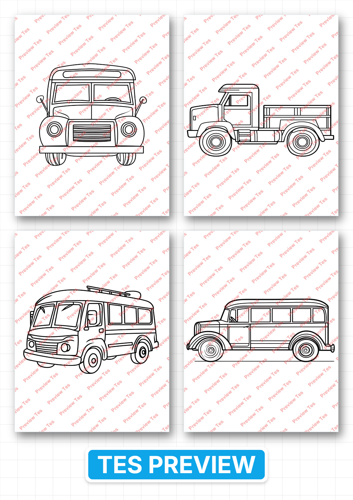 Transportation Vehicles Colouring Pages | 30 Cars Trucks Vans Buses ...