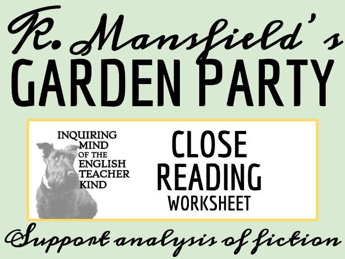 "The Garden Party" by Katherine Mansfield Resource Bundle | Teaching ...