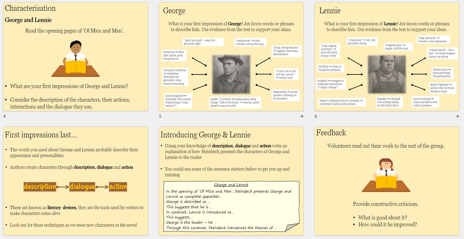 Of Mice and Men - George and Lennie | Teaching Resources