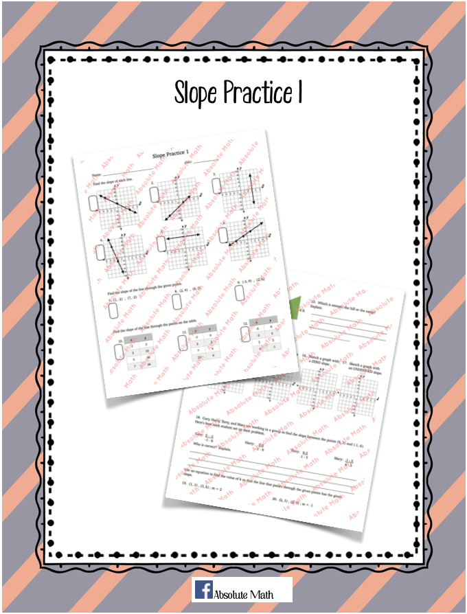 Slope Practice 1 | Teaching Resources