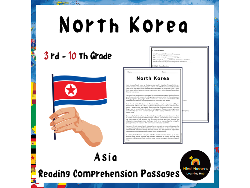 North Korea Reading Comprehension Passages & Questions Worksheets ...