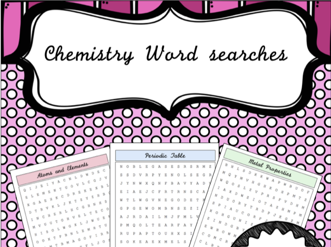 Chemistry Word Search Teaching Resources