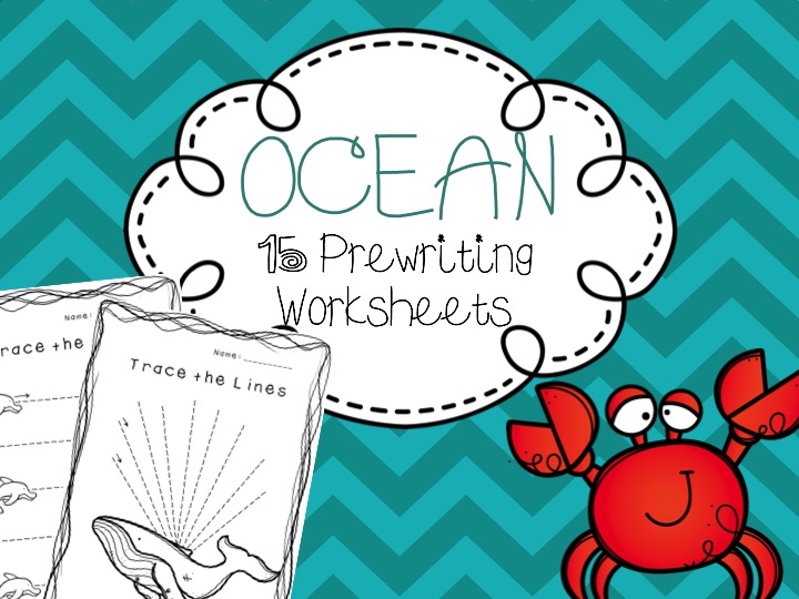 Ocean Themed Prewriting Worksheets | Teaching Resources