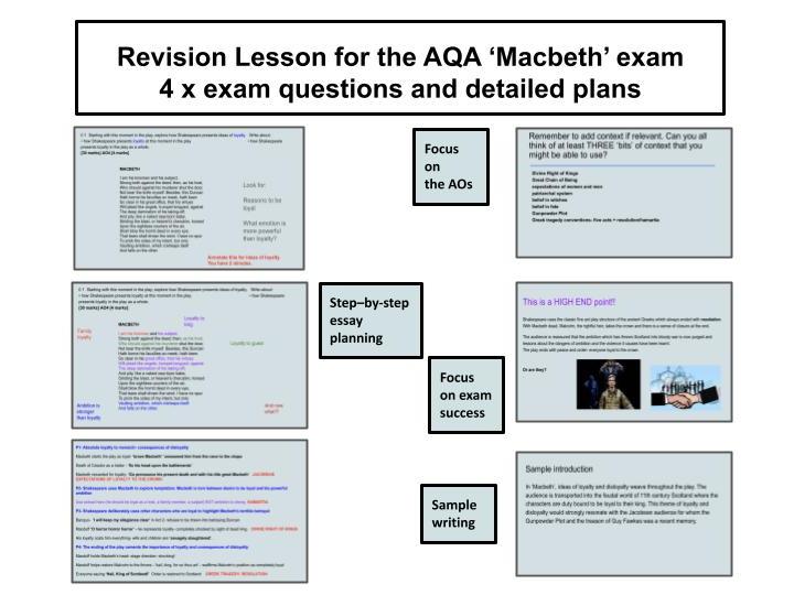 'Macbeth': AQA revision exam questions and sample plans | Teaching Resources