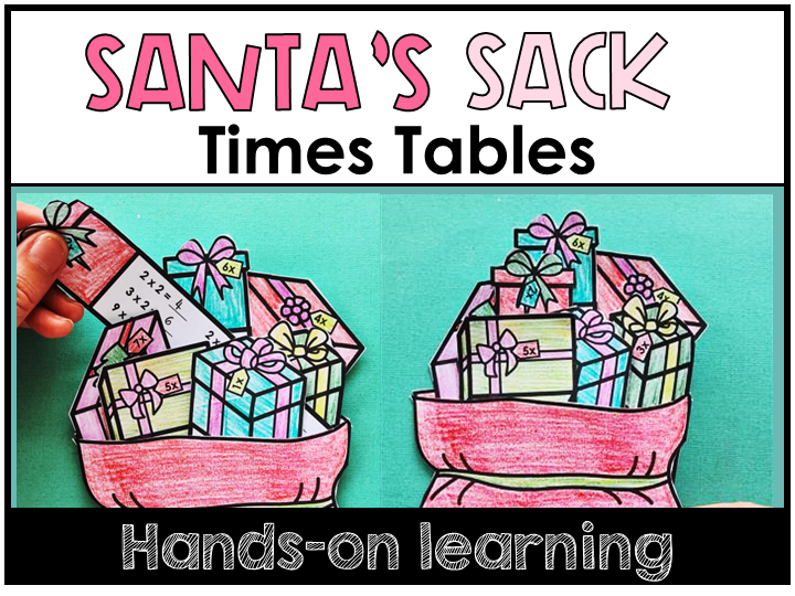 Christmas Times Tables Santa Sack Craft Winter Multiplication Math ...