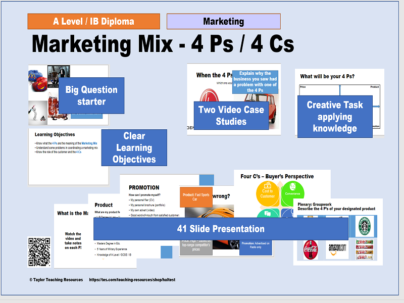 Marketing Mix - 4 Ps and 4 Cs - - A Level /IB Diploma Business-Full ...