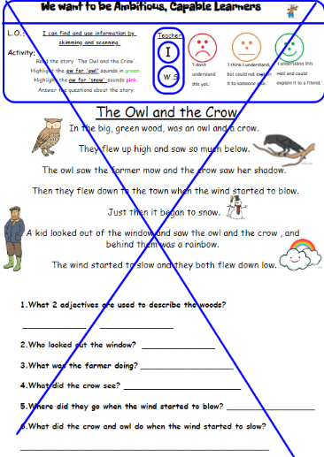 letters and sounds ow and ow reading comprehension | Teaching Resources