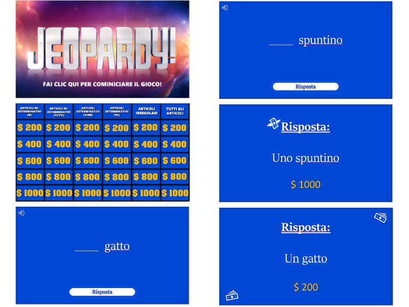 Italian Jeopardy - Articles - Articoli determinativi e indeterminativi ...