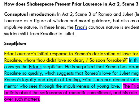 Model high-level essay on Friar Laurence | Teaching Resources