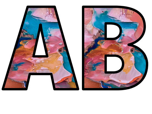 Pastel COlor Art Paint Lettering Set Display Title Letters Numbers ...