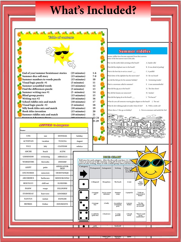 END OF YEAR PUZZLES & BRAIN TEASER GAMES | Teaching Resources