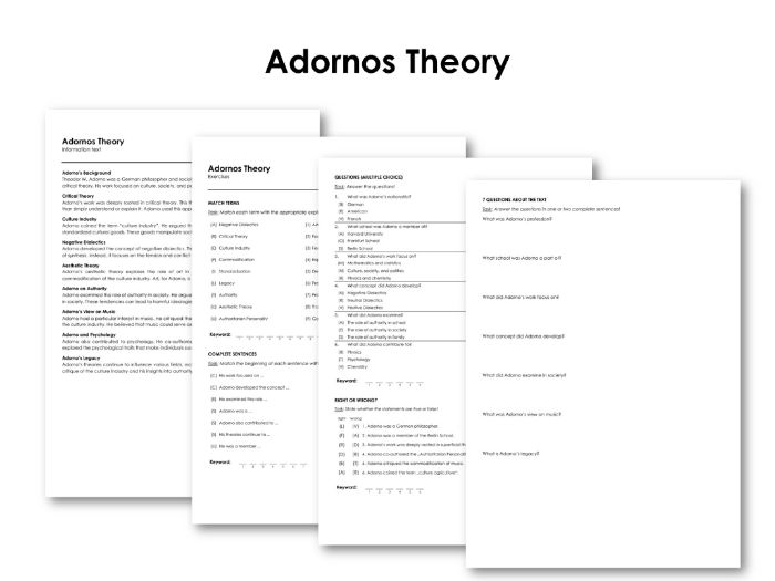 Adornos Theory | Teaching Resources