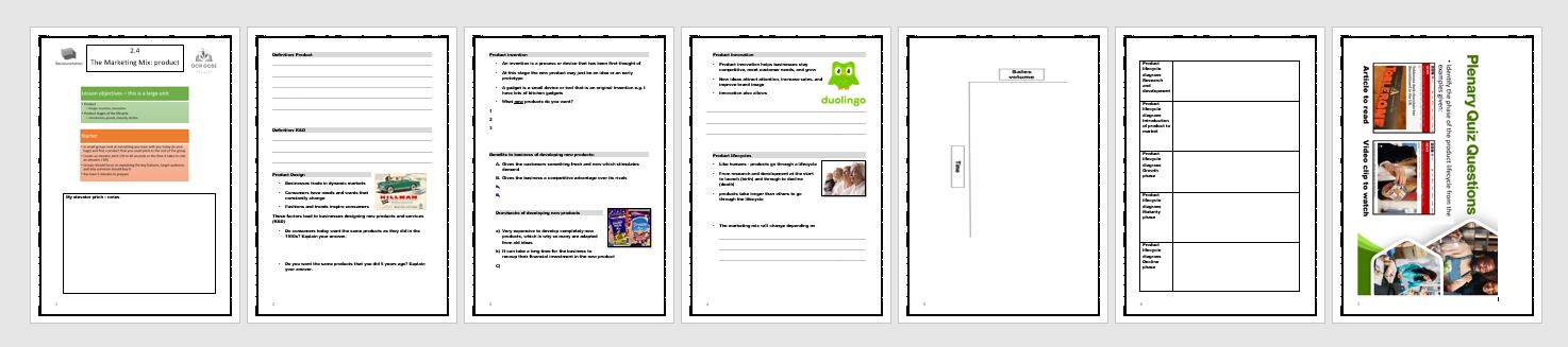 OCR GCSE BUSINESS 2.4 The Marketing mix (all 4 lessons) | Teaching ...