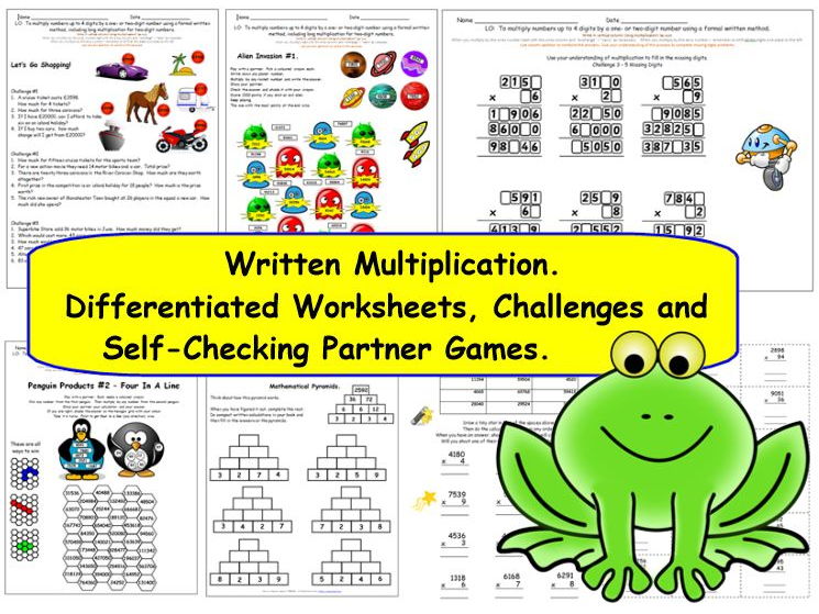 Multiplication Year 5 Y6 Written Multiplication 4 digit X1 Or 2 digit 