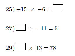 Multiplying and dividing integers: Missing numbers worksheet no 3 (with ...