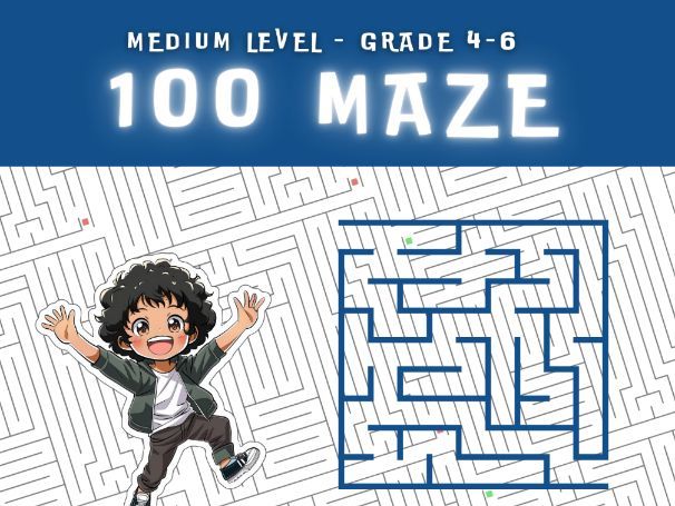 100 Maze Activity Worksheet (Medium-Level) | Teaching Resources