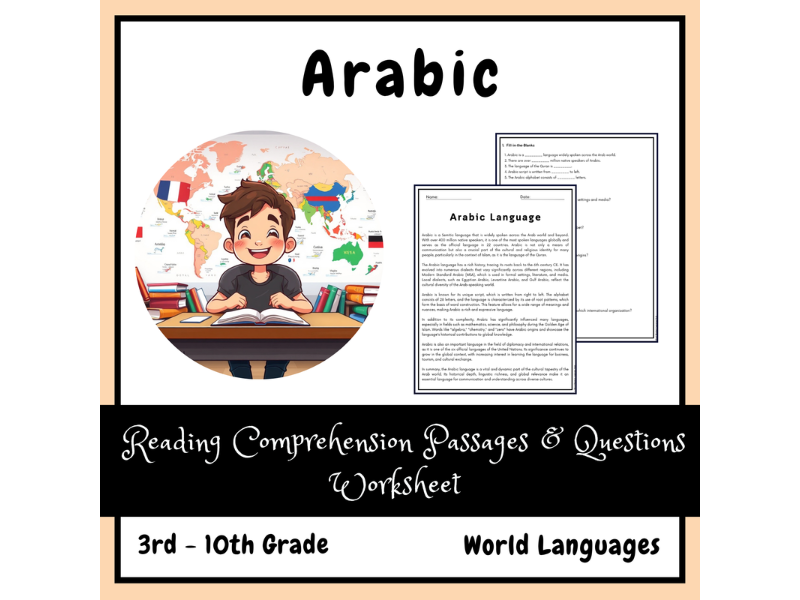 Arabic Language Reading Comprehension Passages & Questions Worksheets ...