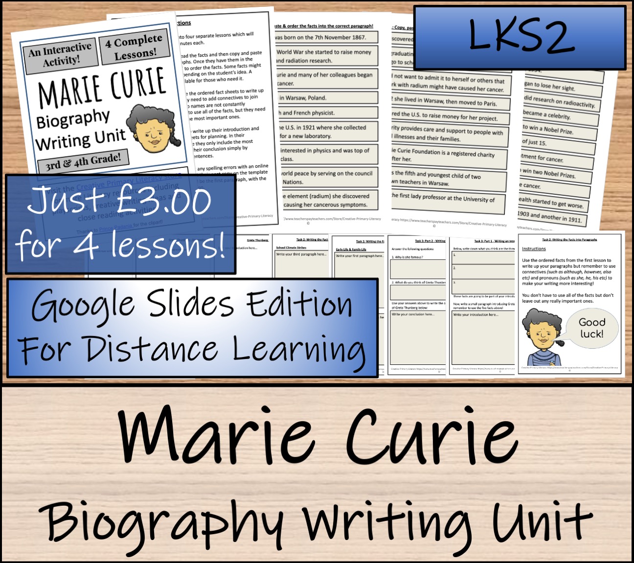 LKS2 Marie Curie Biography Writing Unit | Digital & Print | Teaching ...