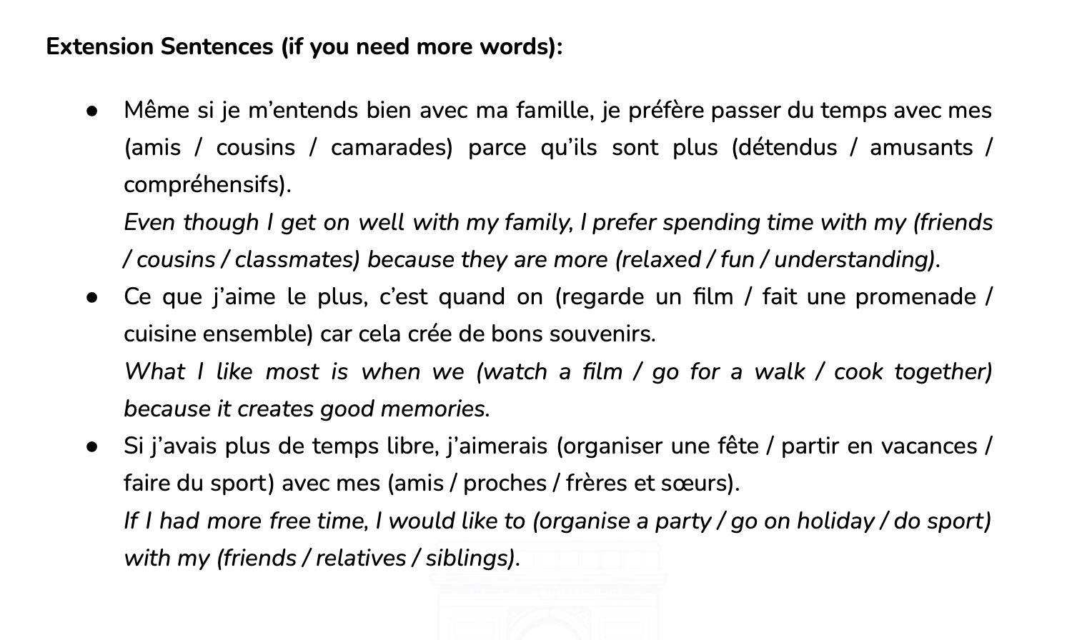 FREE - Theme 1 GCSE Foundation French Writing Practice (New 2026 spec ...
