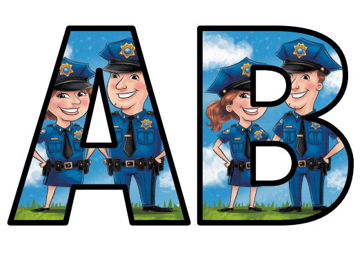 Police People Dramatic Role Play Center Area Lettering Set Display ...