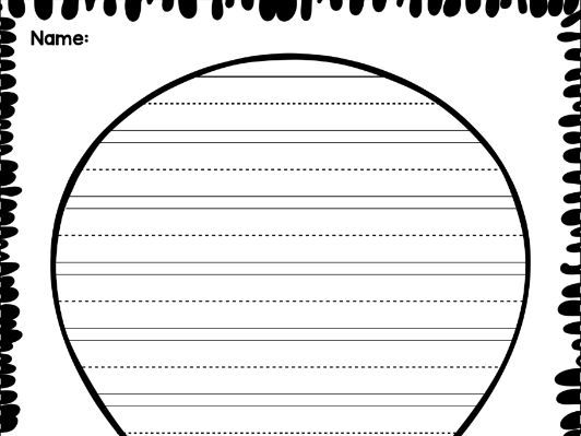 Hot Air Balloon Writing Paper Blank Lined and Dotted Handwriting Lines ...