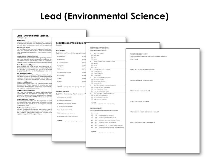 Lead (Environmental Science) | Teaching Resources