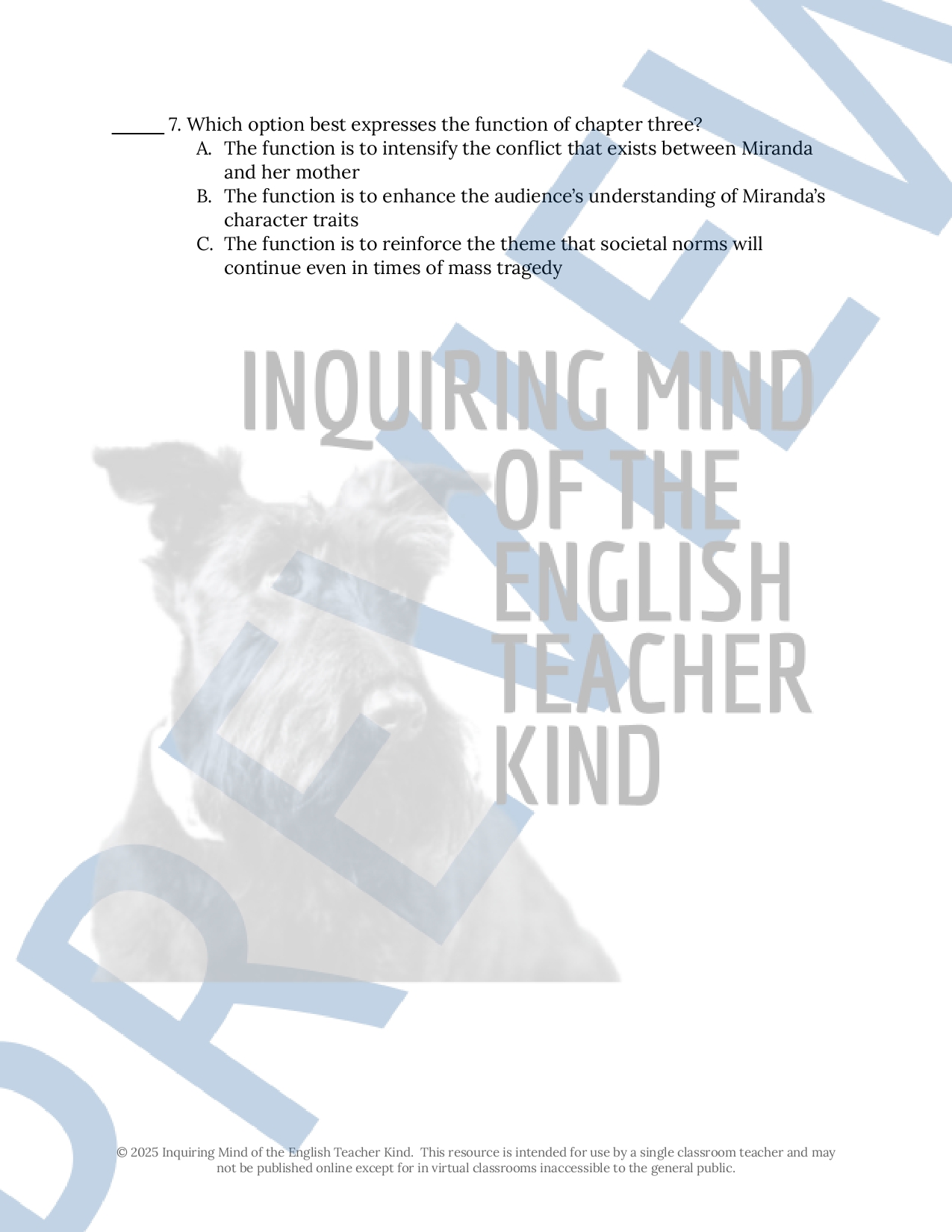 Life As We Knew It Chapter 3 Close Reading Inference Worksheet and ...