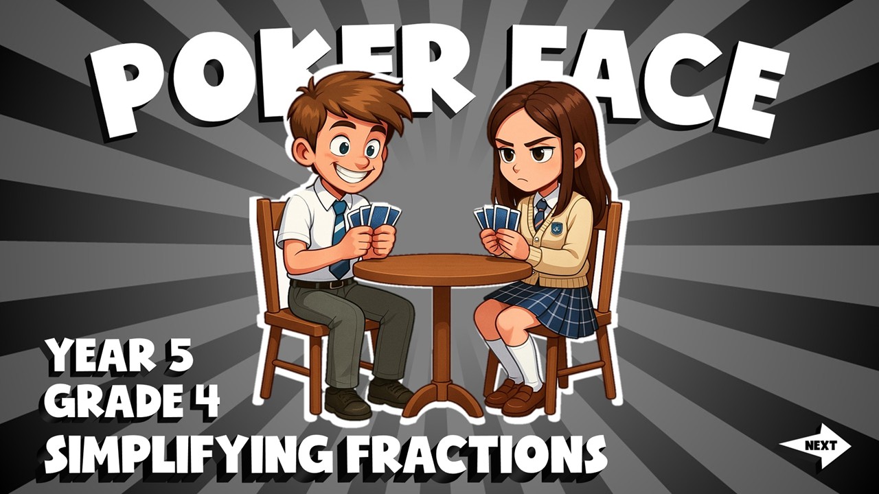 Simplifying Fractions POKER FACE Maths Game | No-Prep Year 5 Review ...
