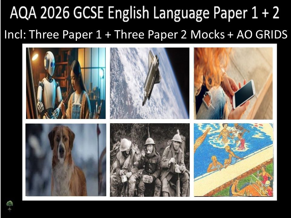 Six AQA 2026 GCSE English Language Paper 1 & 2 Mocks | AO Grids ...