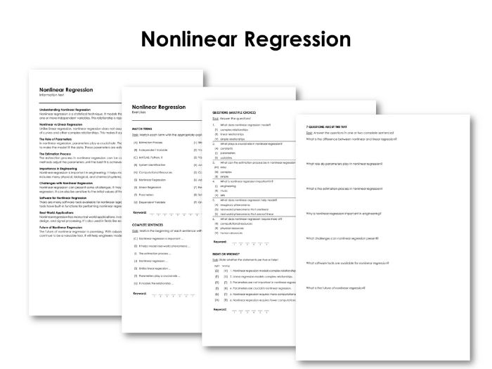 Nonlinear Regression Teaching Resources