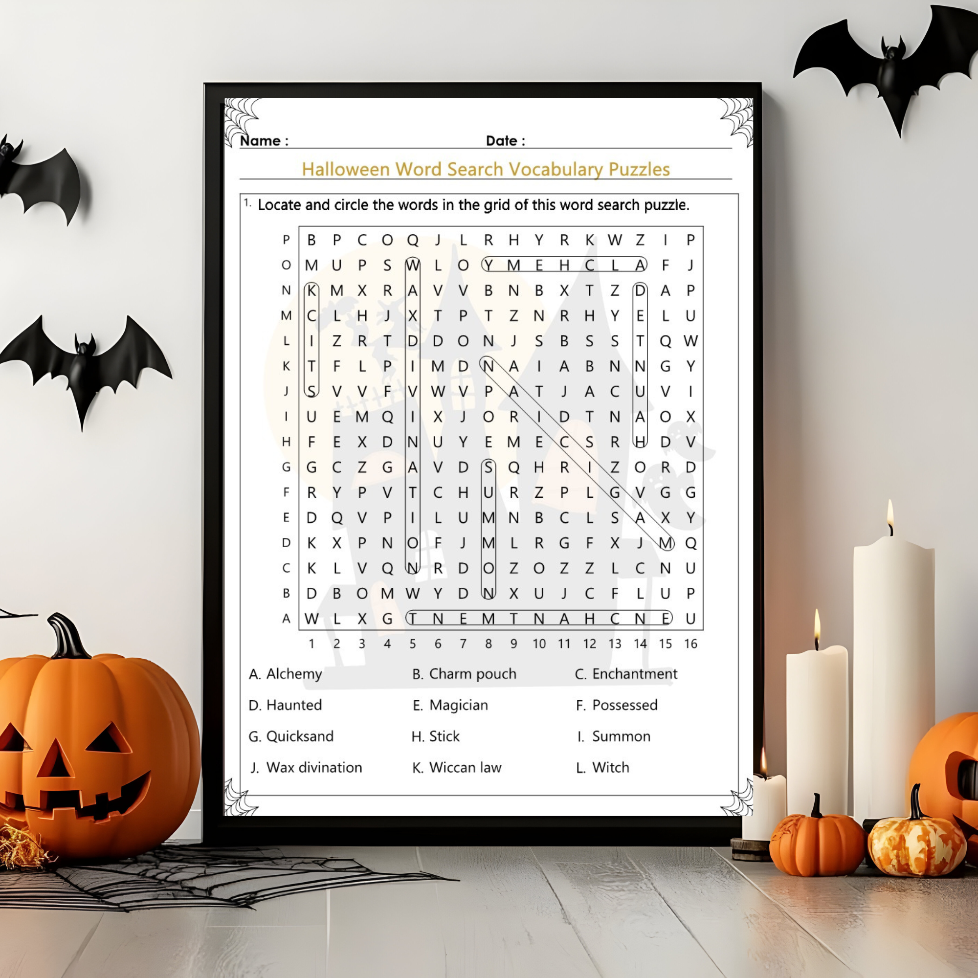 Halloween Word Search Puzzles – 10 Printable Games with Solutions | No ...