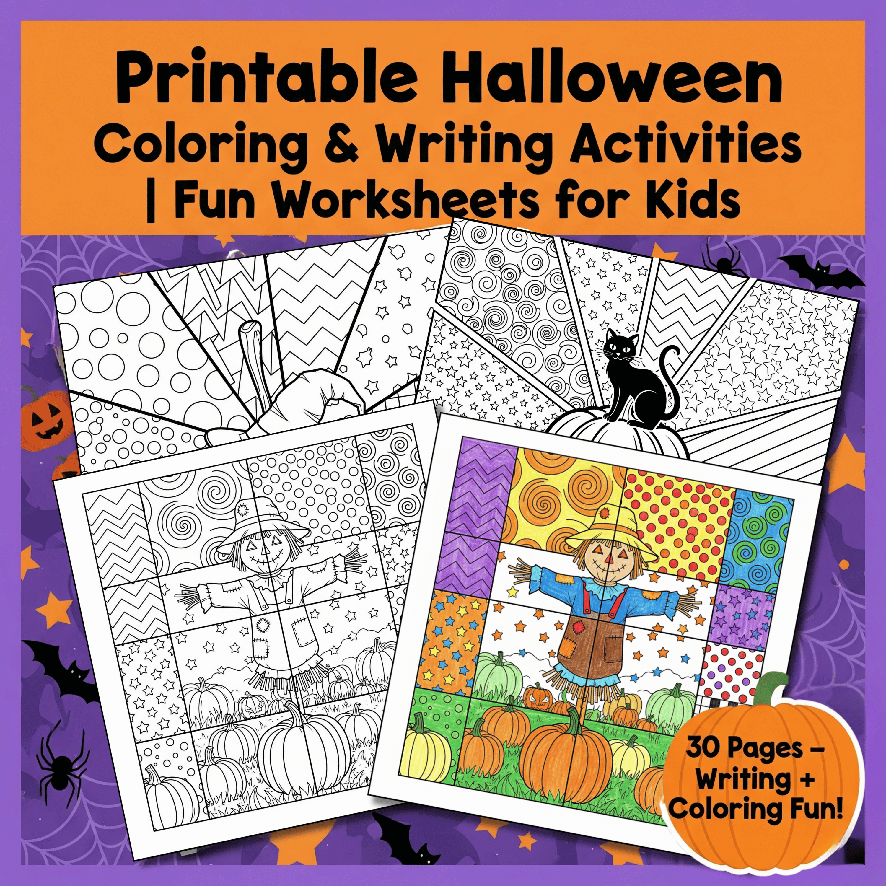 Printable Halloween Coloring & Writing Activities | Fun Worksheets for ...