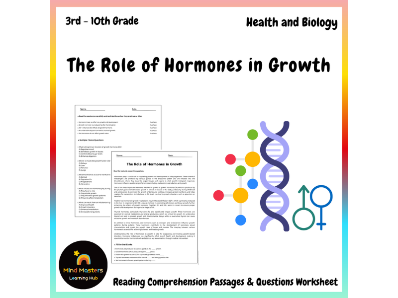 The Role of Hormones in Growth Reading Comprehension Passages ...
