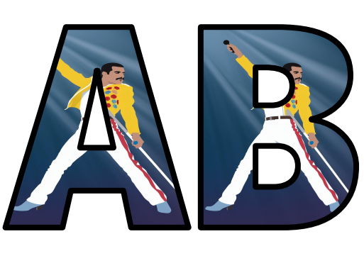 Freddie Mercury Queen Singer Music Pop Stage Lettering Set Display ...