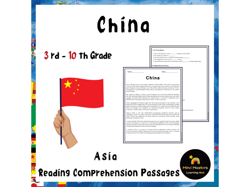 China Reading Comprehension Passages & Questions Worksheets | Teaching ...