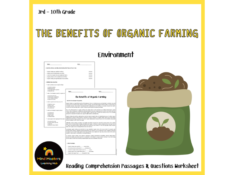 The Benefits of Organic Farming Reading Comprehension Passages ...
