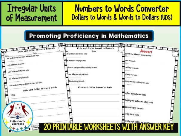 Convert Numbers to Words | Convert Dollar Amount into Words and Words ...