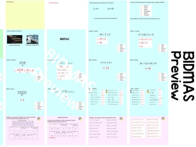 BIDMAS Order of Operations - Maths GCSE Foundation PowerPoint ...