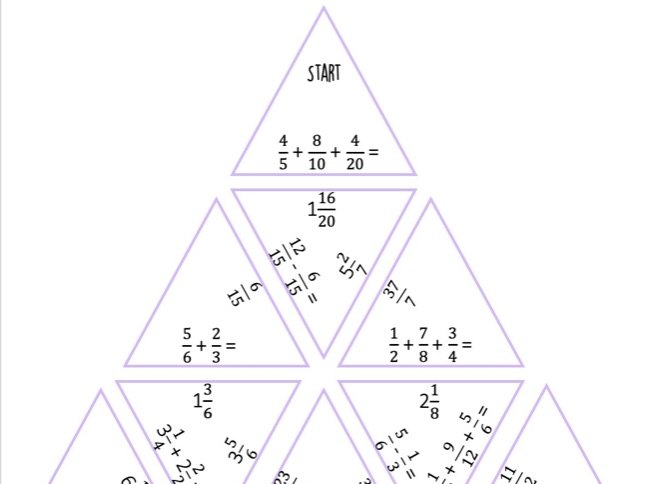 Year 5 Fraction Puzzle Teaching Resources
