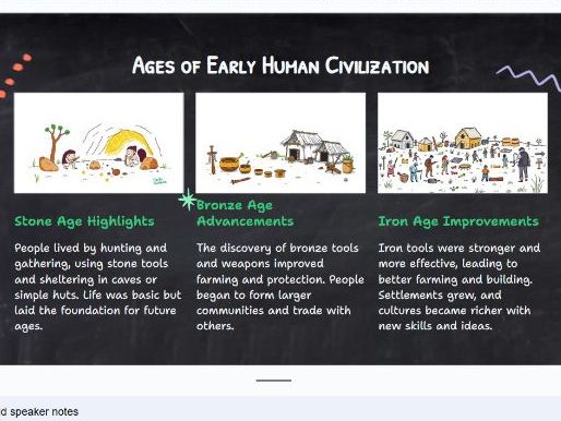 Life in Stone, Bronze, Iron Ages - 21 Slide Information Presentation ...