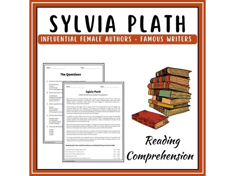 Sylvia Plath Reading Comprehension Passages & Questions Worksheets ...