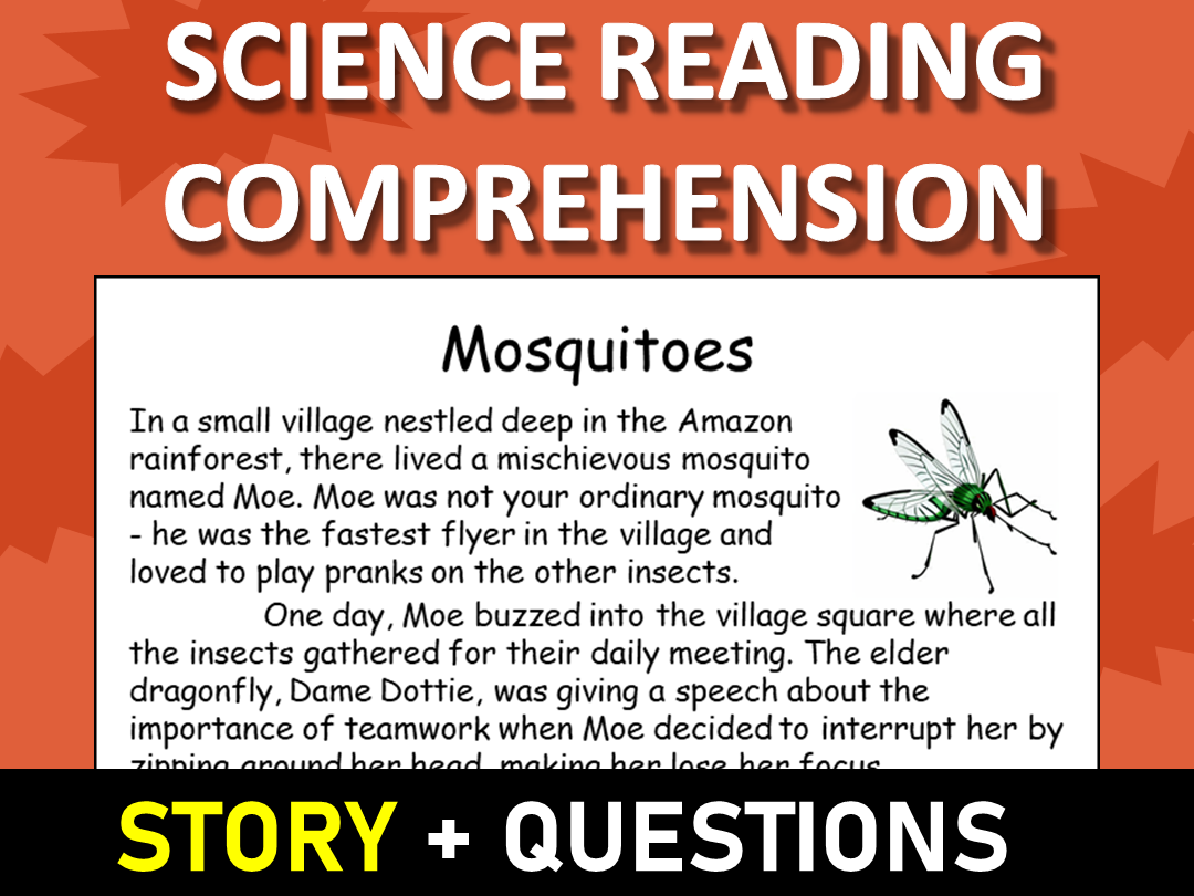 Mosquitoes Reading Science Story Comprehension Questions Worksheet ...