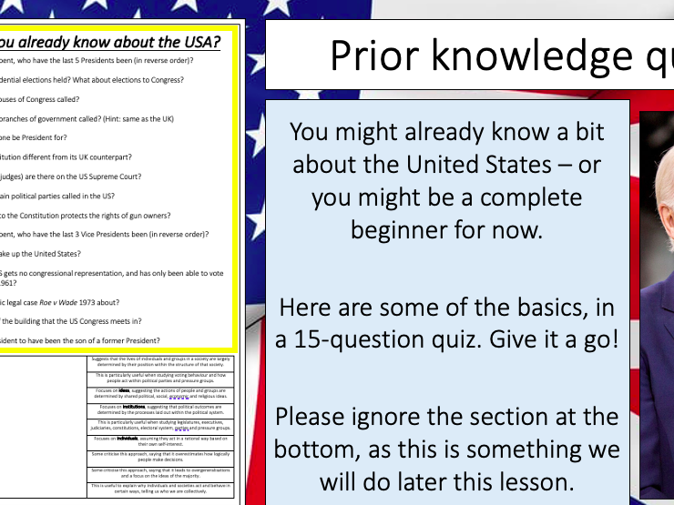 Edexcel A Level USA Politics Lesson 1 (Comparative Politics) | Teaching ...