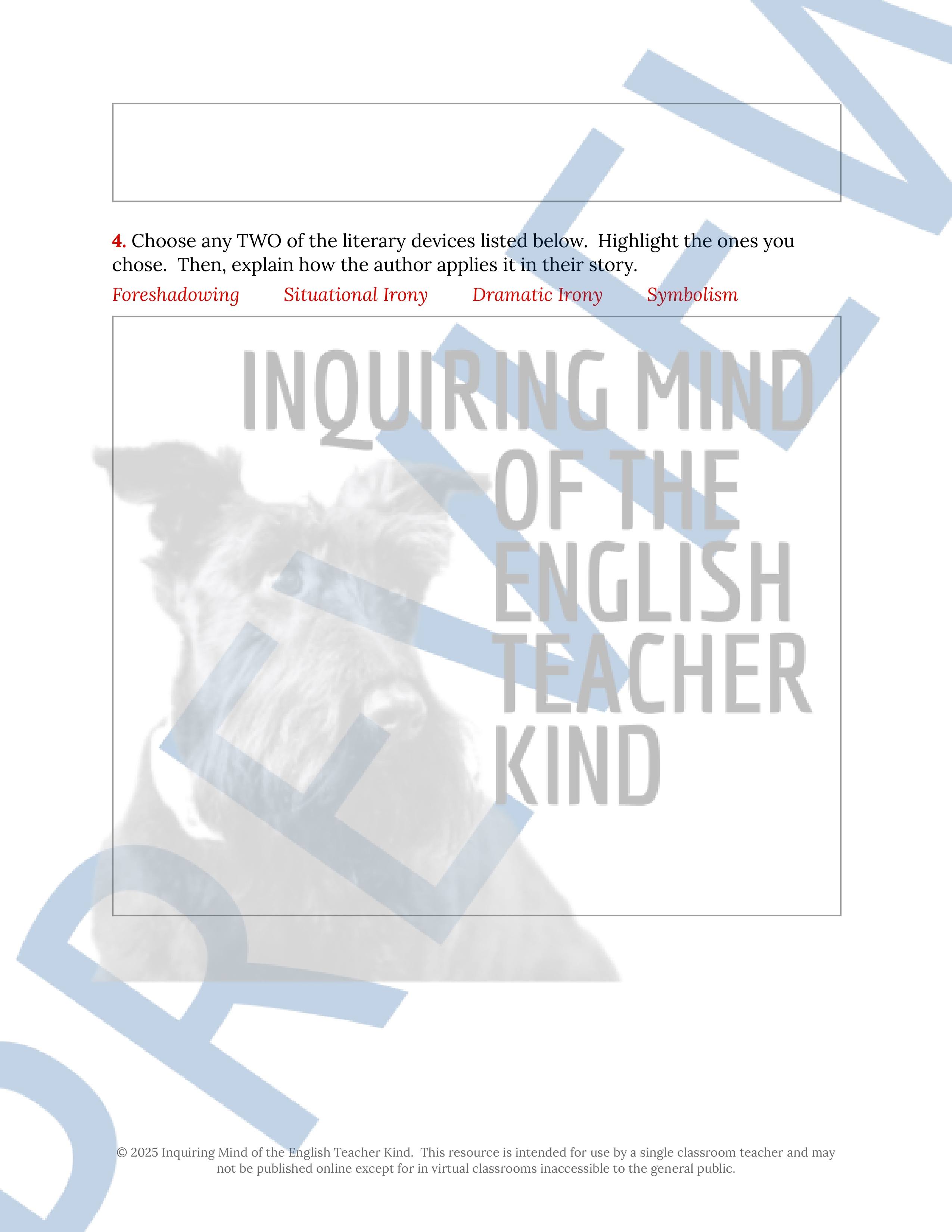 "The Devil and Daniel Webster" Literary Craft Analysis Worksheet (Short ...