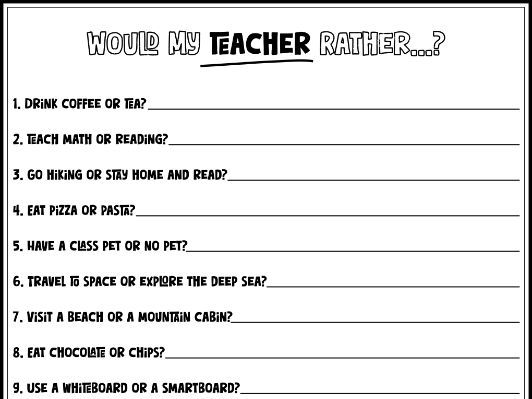 Would your Teacher Rather - End of Year Quiz Game | Teaching Resources